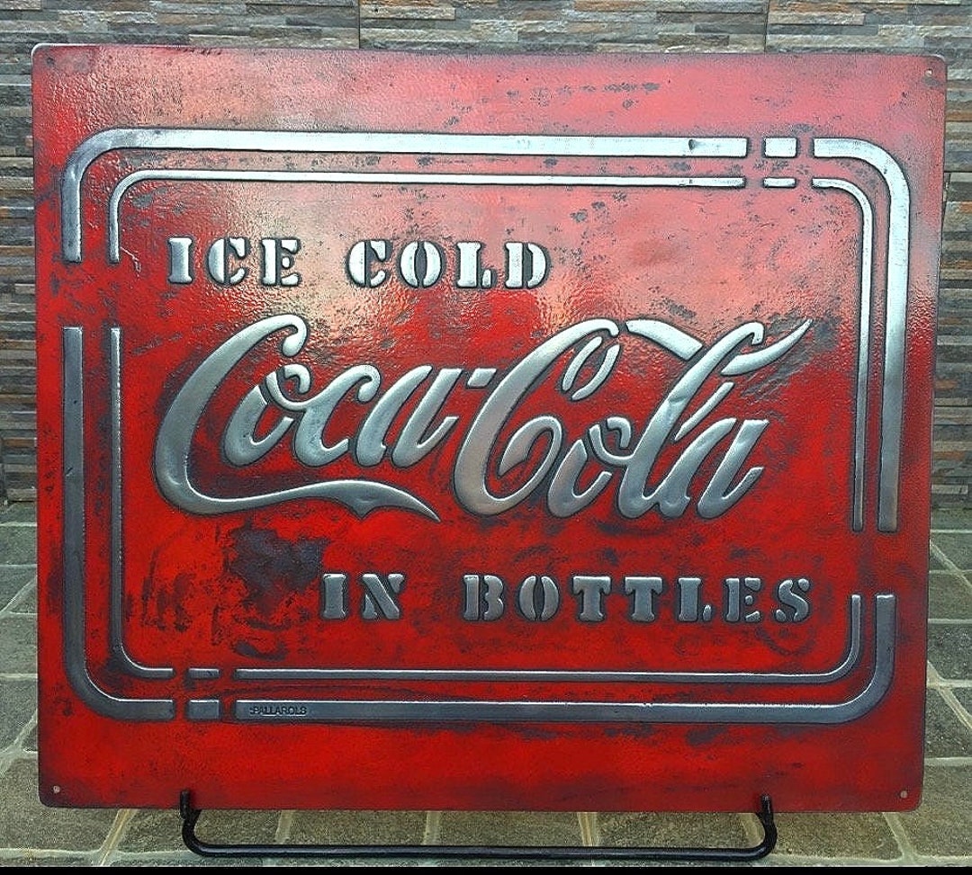 Coca Cola Vintage Cast Metal Signhandmade - Etsy