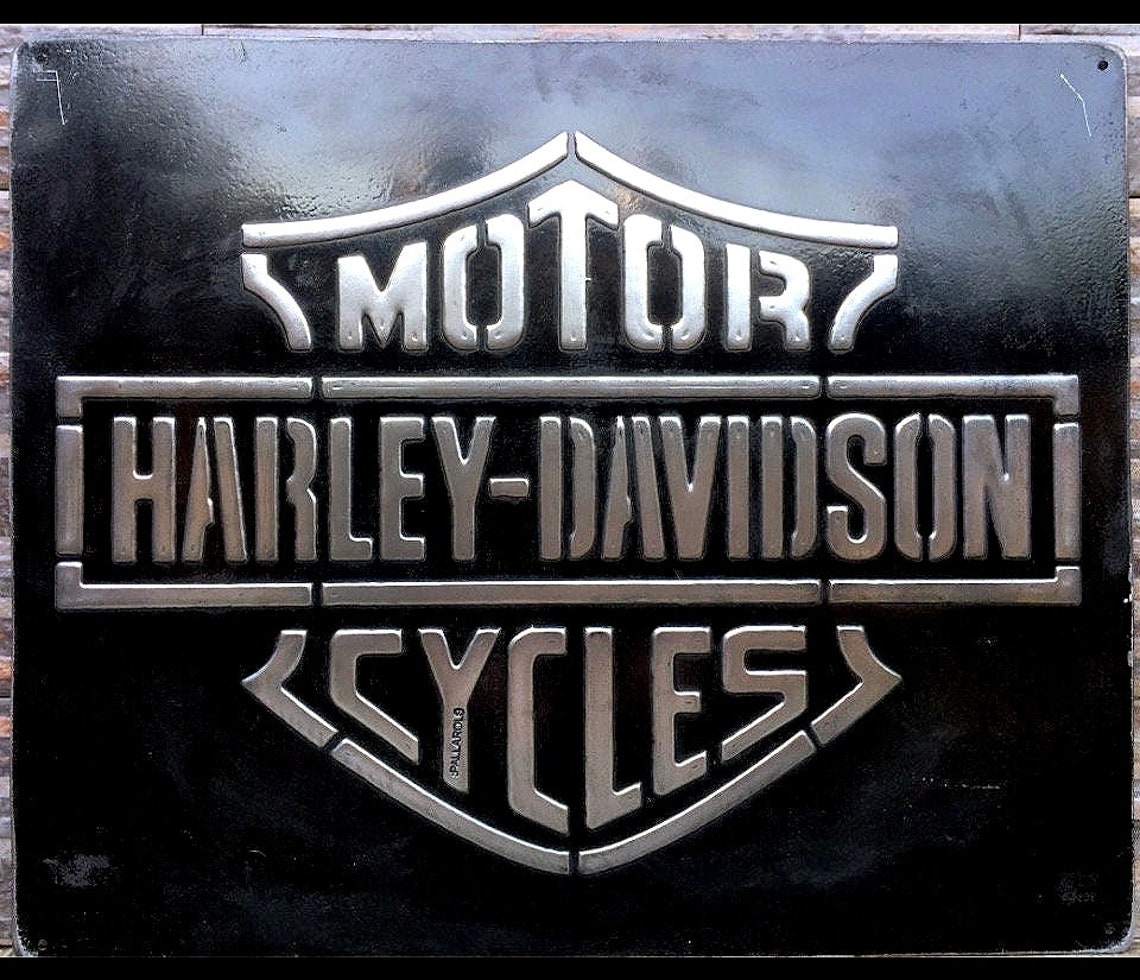 Harley Davidson Vintage Metal Sign – Handmade Cast Aluminum Wall Art ...