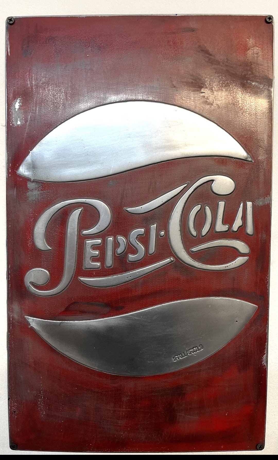 Pepsi Vintage Metal Sign handmade - Etsy