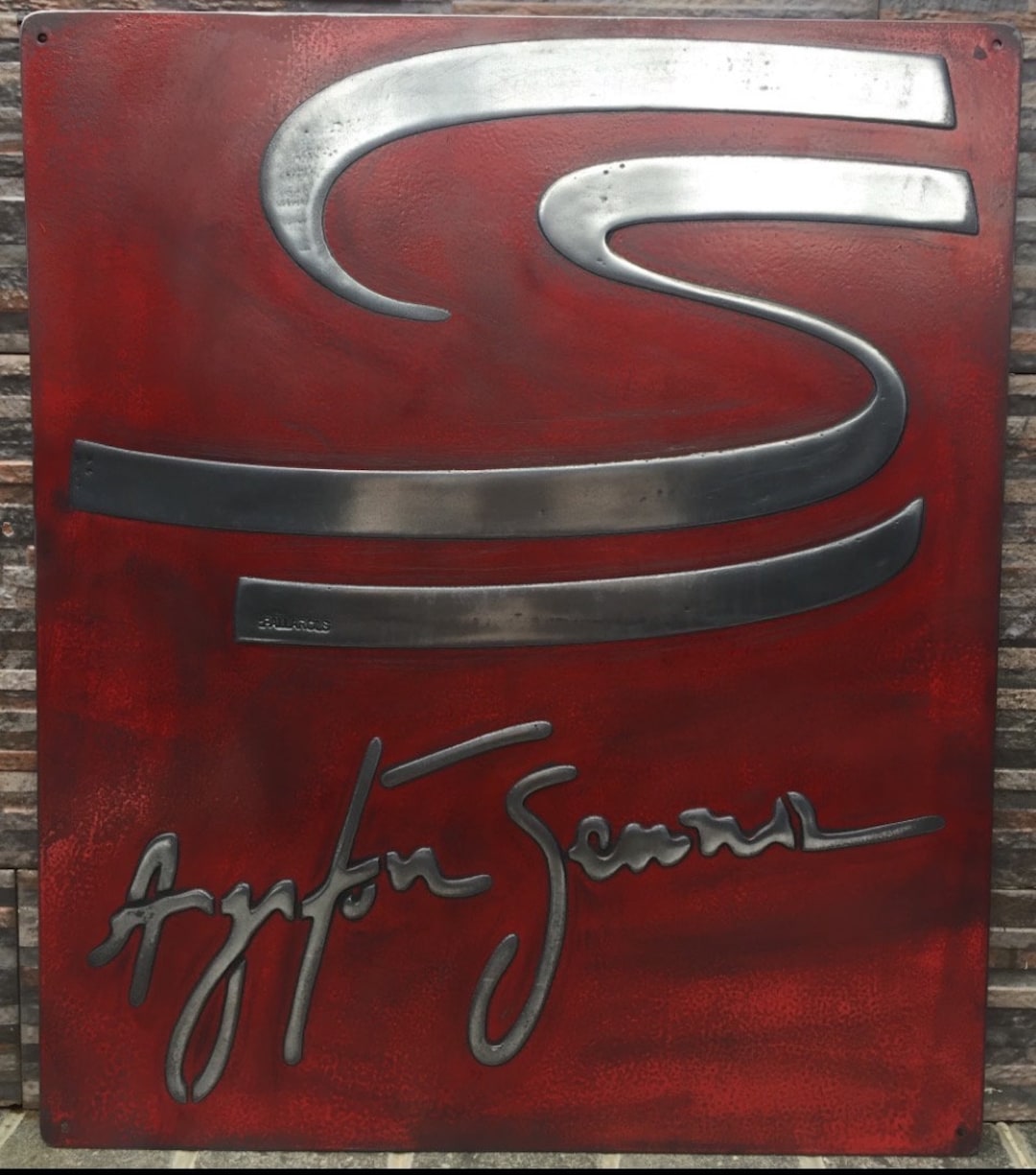 Vintage Ayrton Senna Wall Sign – Handmade Cast Metal Plaque by ...
