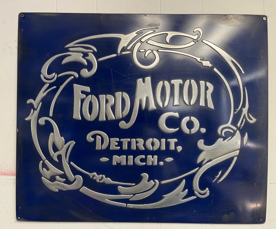 Ford Vintage Garage Wall Art – Handmade Metal Relief Sign – 24x20 ...
