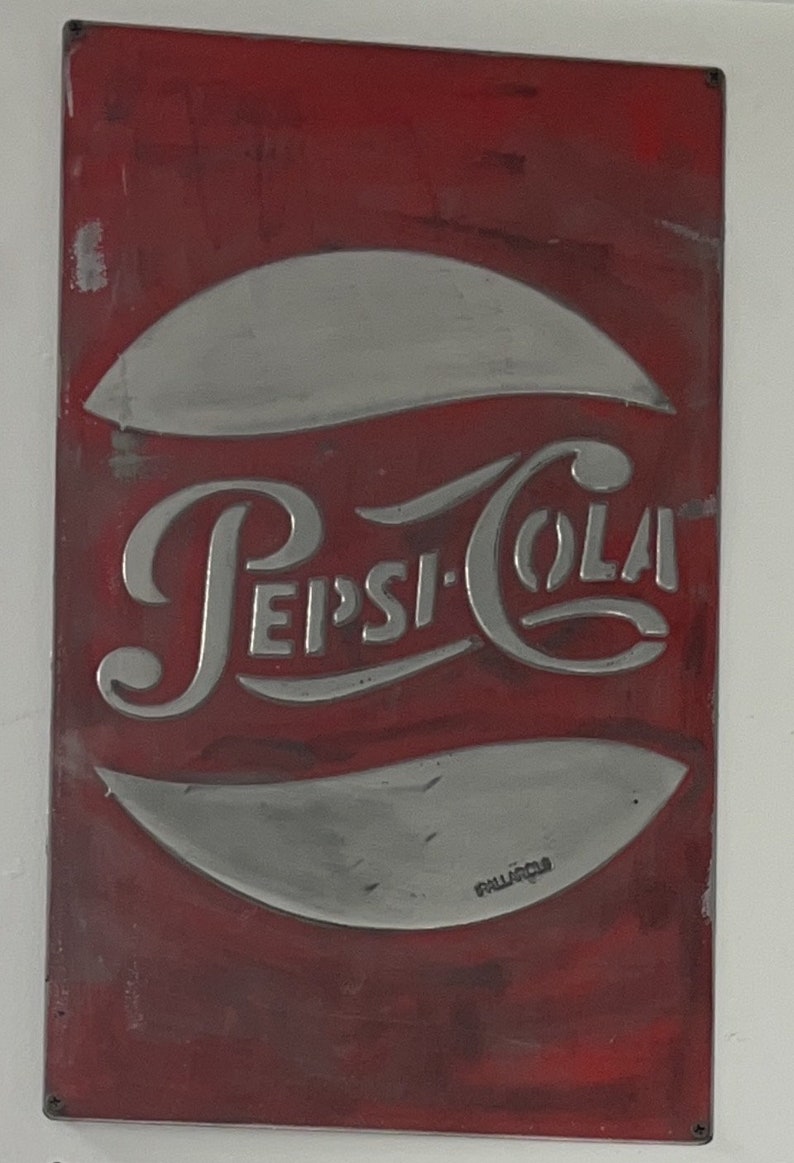 Pepsi Metal Sign – Handmade Cast & Hand-chiseled Wall Art – Vintage ...