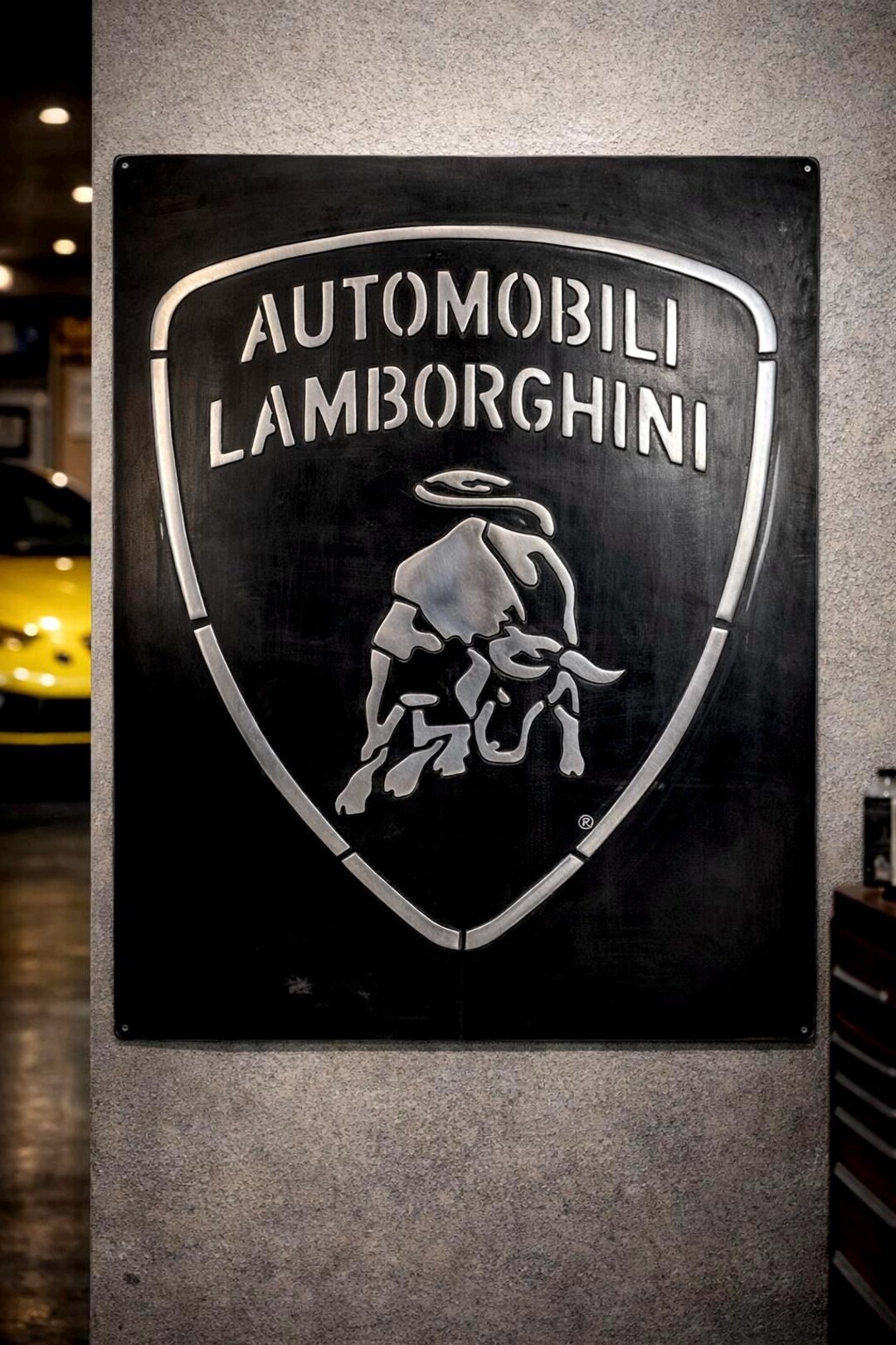 Lamborghini Bull Metal Wall Art 20x24 – Handmade Aluminum Relief ...