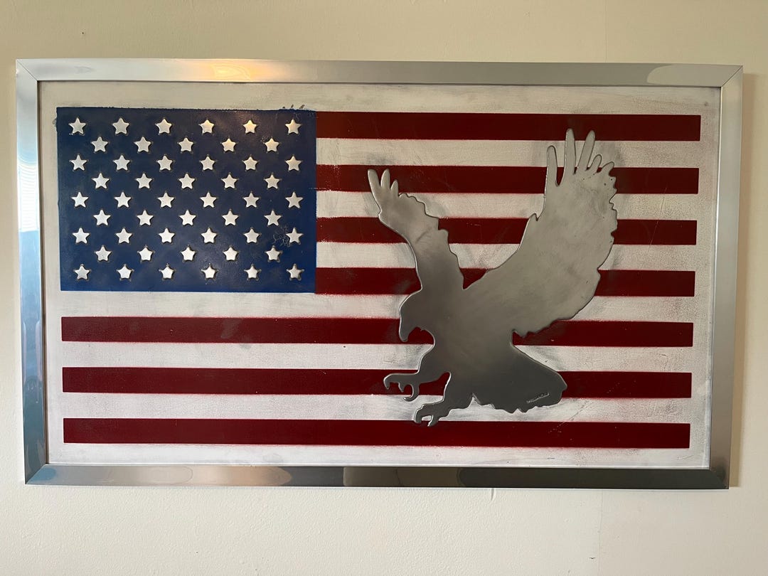 American Flag Wall Sign in Metal Casthandmade - Etsy