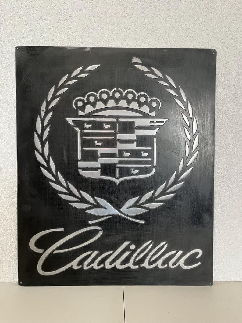 Cadillac Metal Wall Art – Handcrafted Vintage Garage Sign – Luxury ...