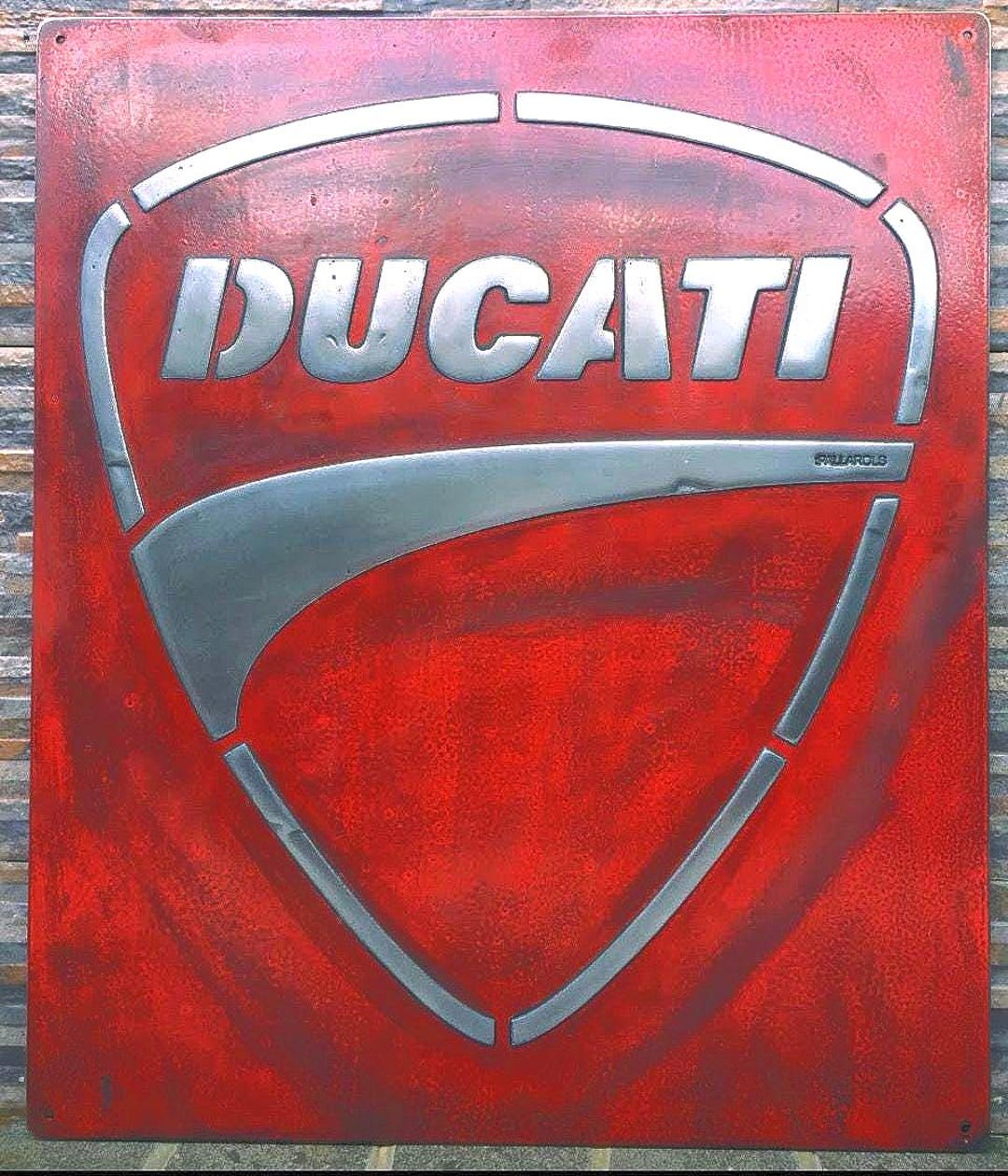 Ducati Vintage Garage Metal Sign – Hand Cast Aluminum Relief – 20x24 ...