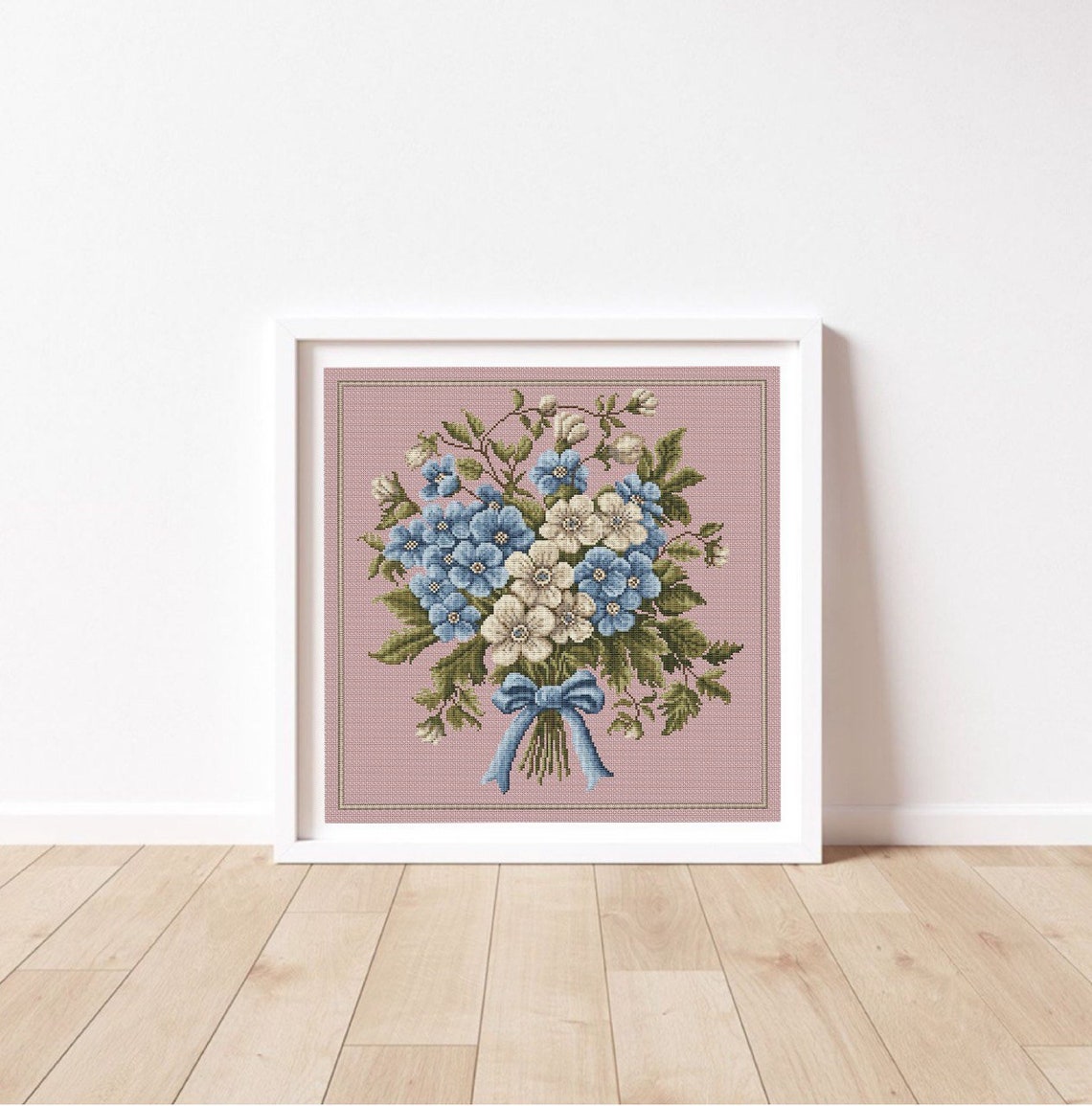 Cross Stitch Pattern Forget-me-not Vintage Bouquet DMC Chart Printable ...