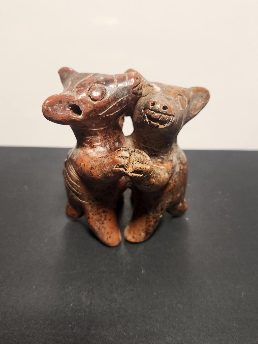 Vintage Mexican Clay Dancing Dogs, Tlalchichis Xoloitszcuintle, Red ...