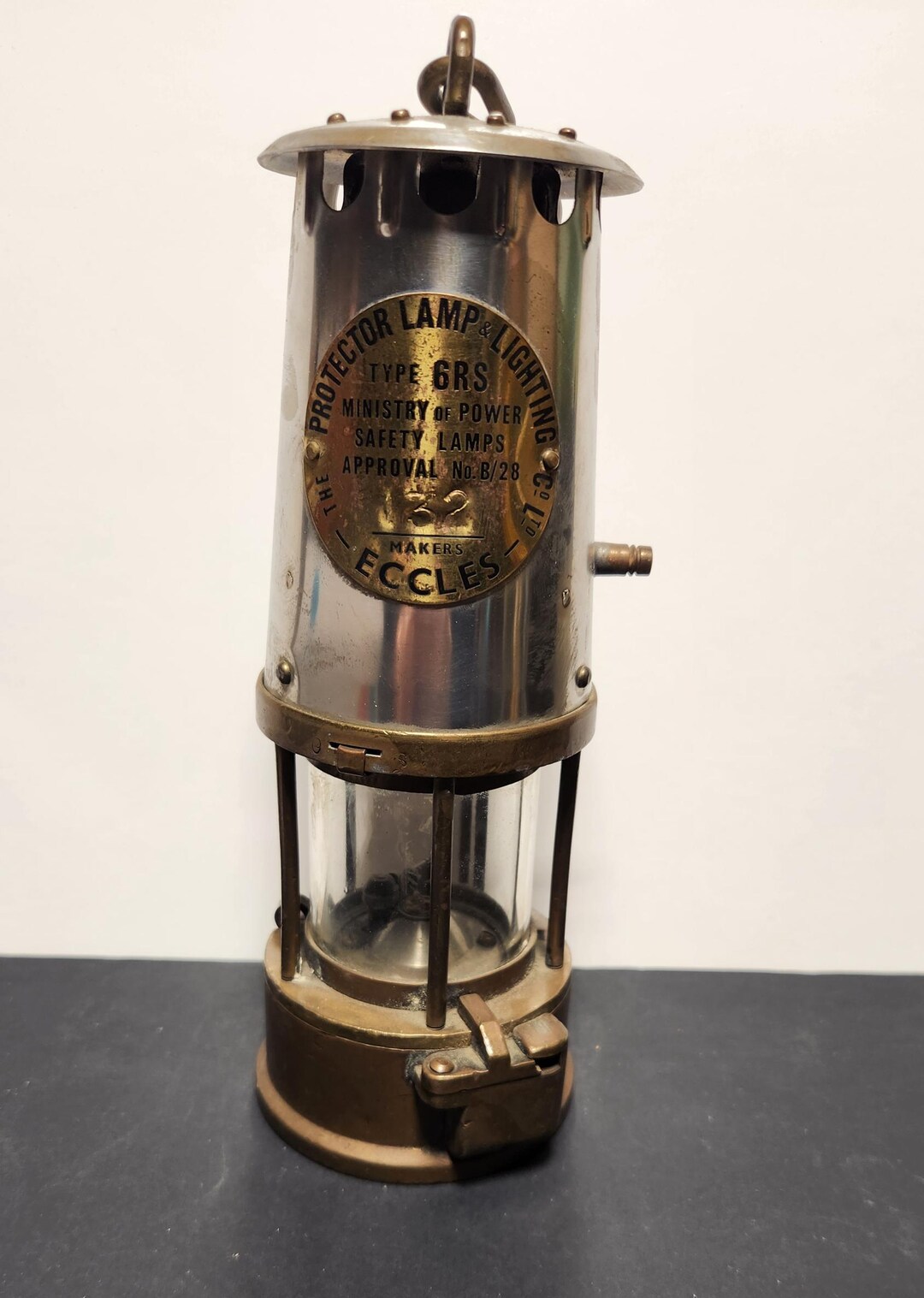 Antique Eccles the Protector Lamp and Lighting Co Miners Lamp Type GR6S ...