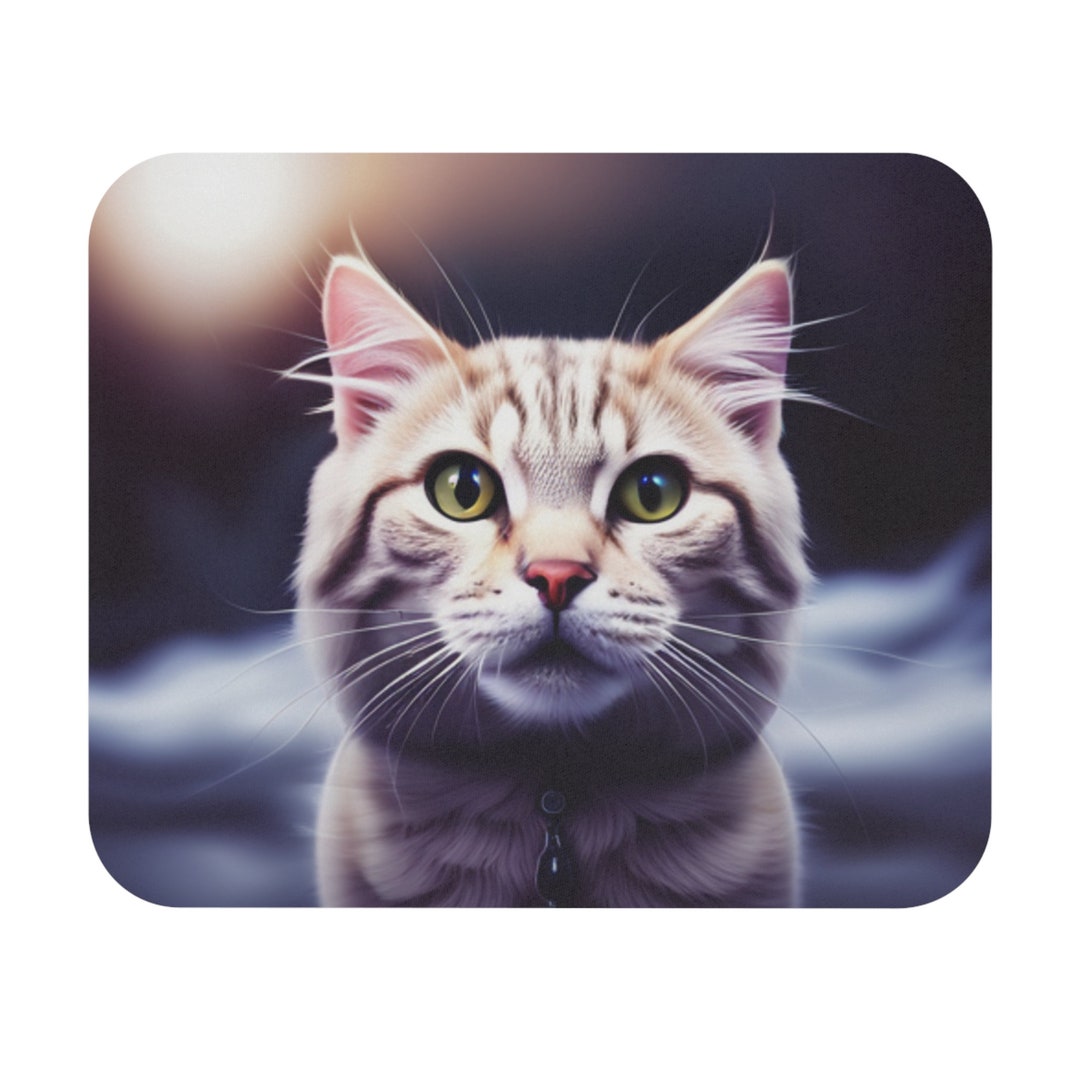 Tabby Cat Gaming Deskmat, Floral Cat Desk Mat, Flower Cat Gaming Mouse ...