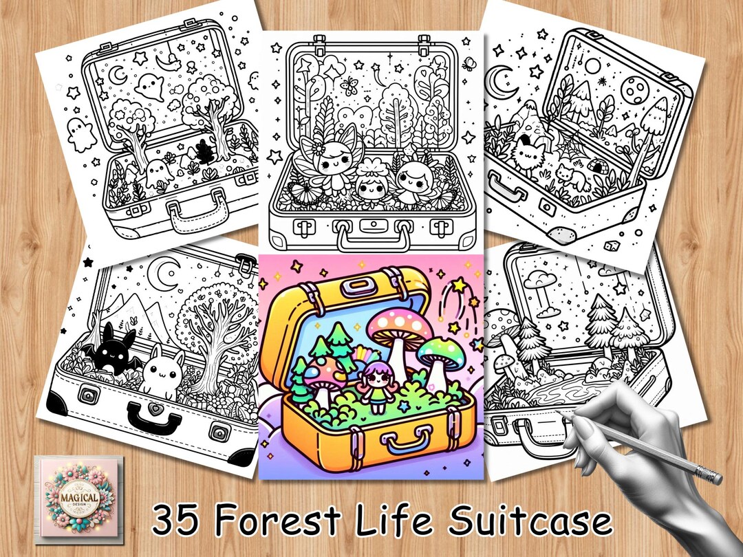 Bold and Easy Coloring Pages, Cute Kawaii Forest Coloring Book ...