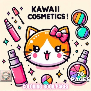 70 Kawaii Cosmetics Coloring Pages, Cute Cosmetics Coloring Book ...
