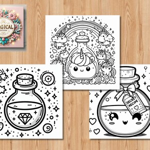 Bold and Easy Coloring Book, Cute Magic Potion Jar Coloring Pages ...