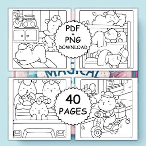Capy Cuteness Coloring Book PDF PNG| 40 Pages Cute Capybaras Digital ...