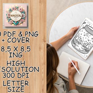 Bold and Easy Coloring Pages, Cute Kawaii Forest Jar Coloring Book ...