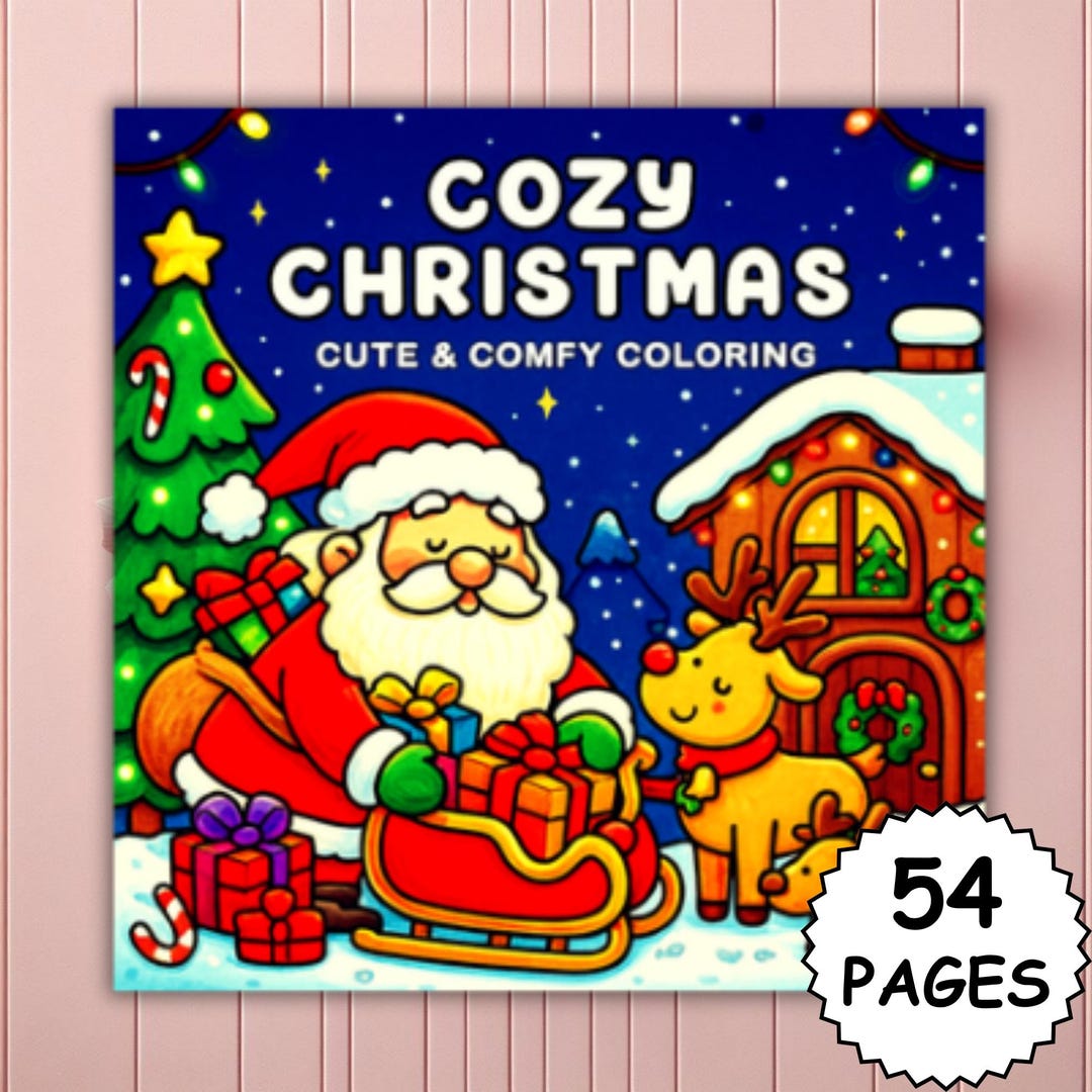 Cozy Christmas Bold and Easy Coloring Book for Adults Cute Holiday ...