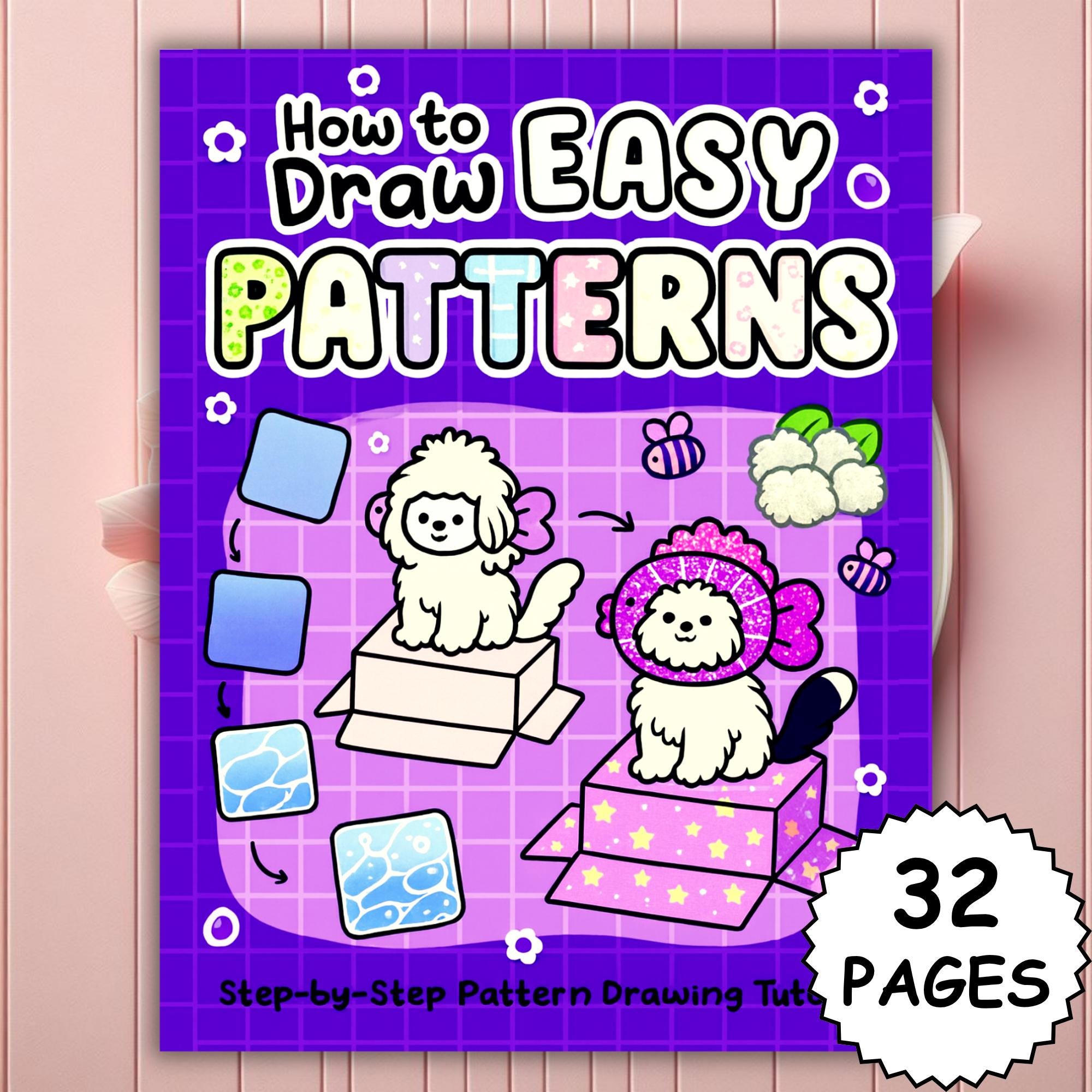 Coloring Book How to Draw Patterns: 32 Easy Eye-catching Pages, Digital ...
