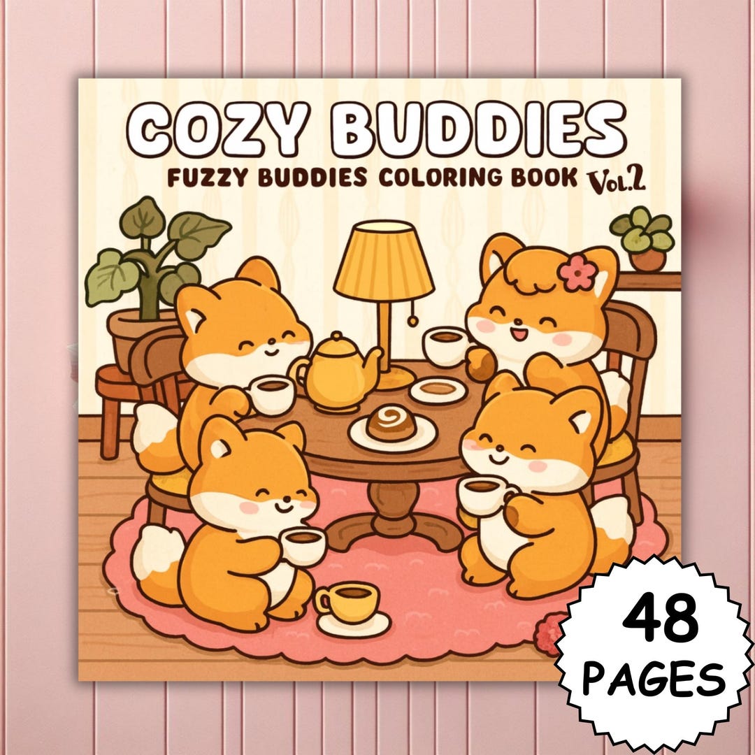 Cozy Buddies – Bold and Easy Coloring Book, 48 Cute Cozy Friend Pages ...