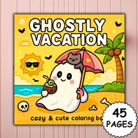 Summerween Coloring Book, Spooky Cute Summer Coloring Pages, Halloween ...