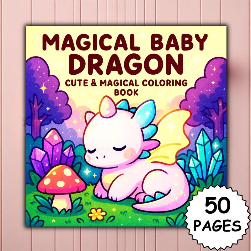 Baby Dragon Coloring Book - Etsy