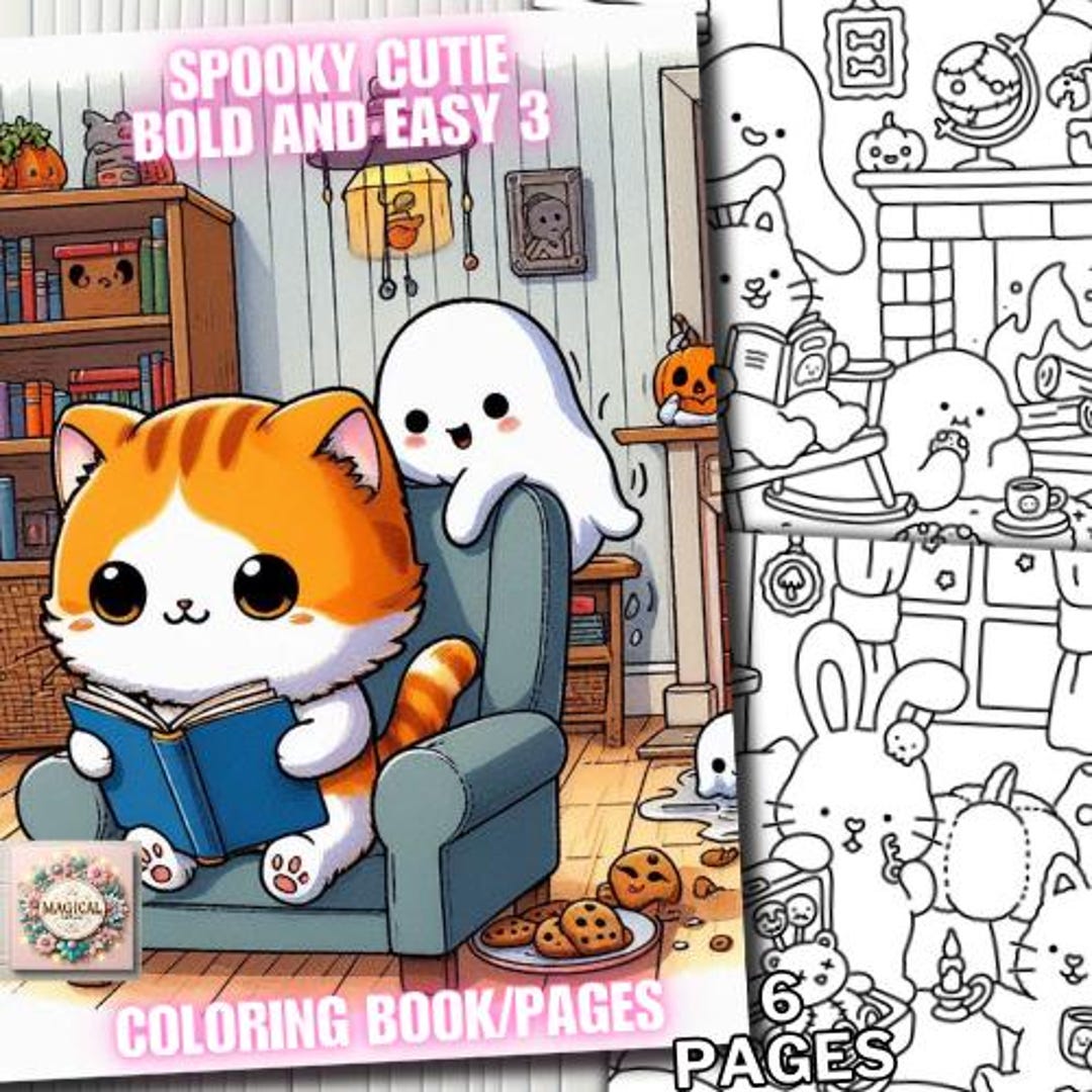 6 Creepy Coloring Pages Spooky Coloring Book Spooky Cutie Halloween ...