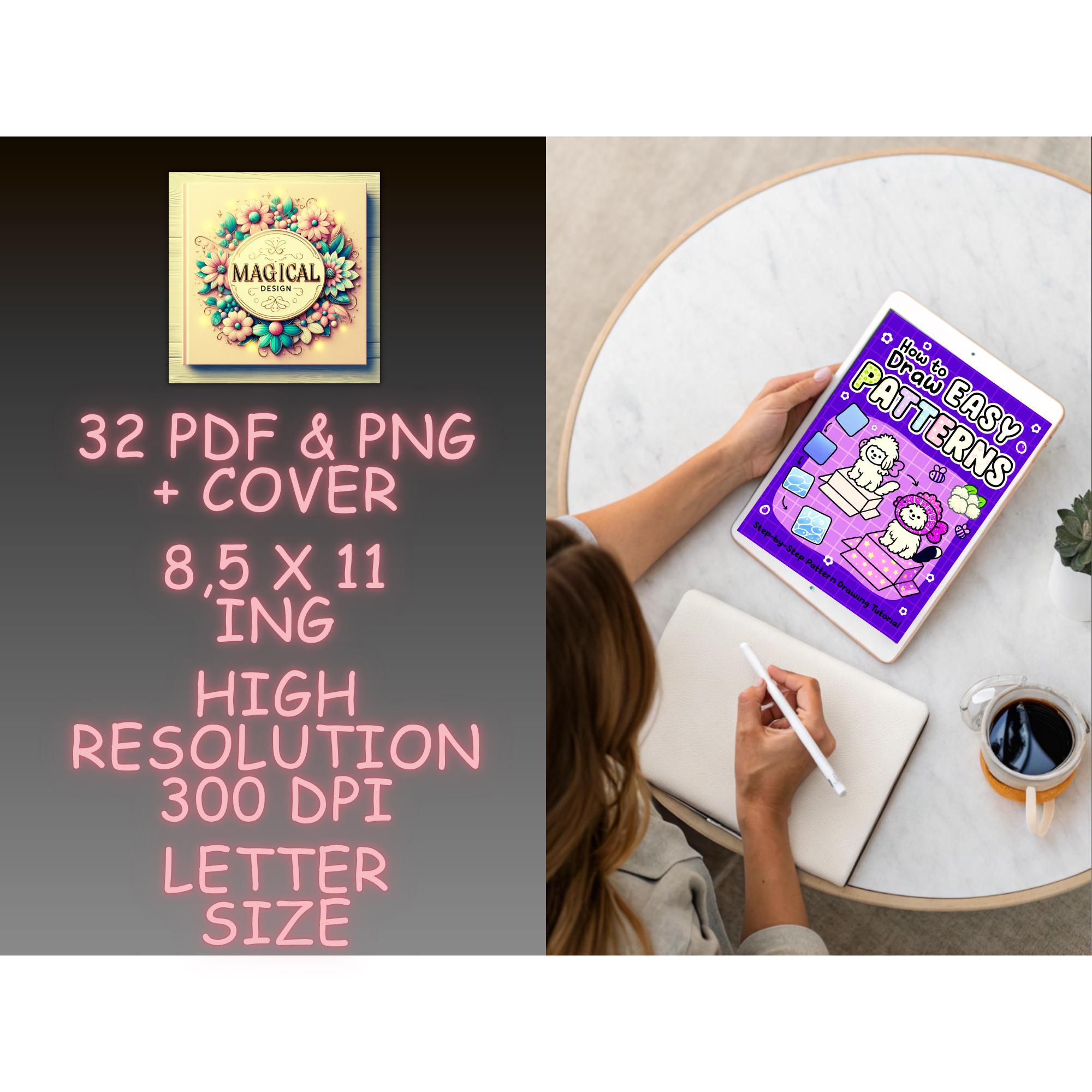 Coloring Book How to Draw Patterns: 32 Easy Eye-catching Pages, Digital ...