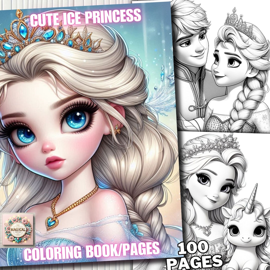 100 Modern Kawaii Cute Ice Princess Coloring Pages, Princess Coloring ...