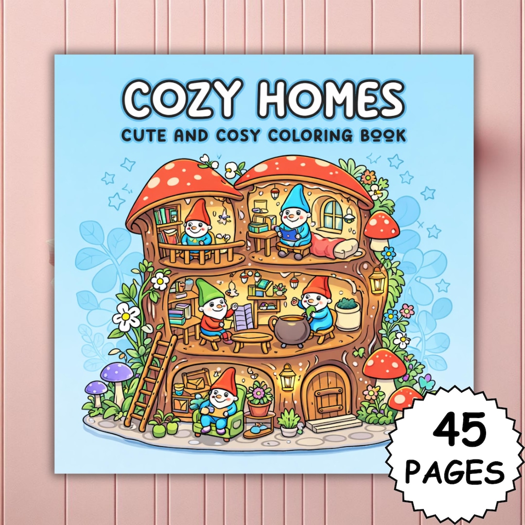 Cozy Homes – Bold & Easy Coloring Book, 45 Cozy House Scenes, Cute ...