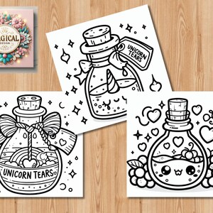 Bold and Easy Coloring Book, Cute Magic Potion Jar Coloring Pages ...