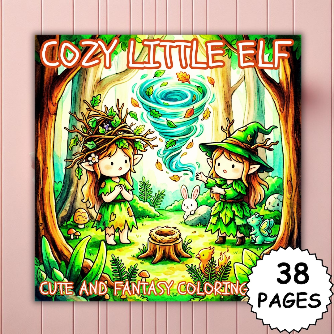 Cozy Little Elf Coloring Book Bold and Easy | Cute Elf Coloring Pages ...