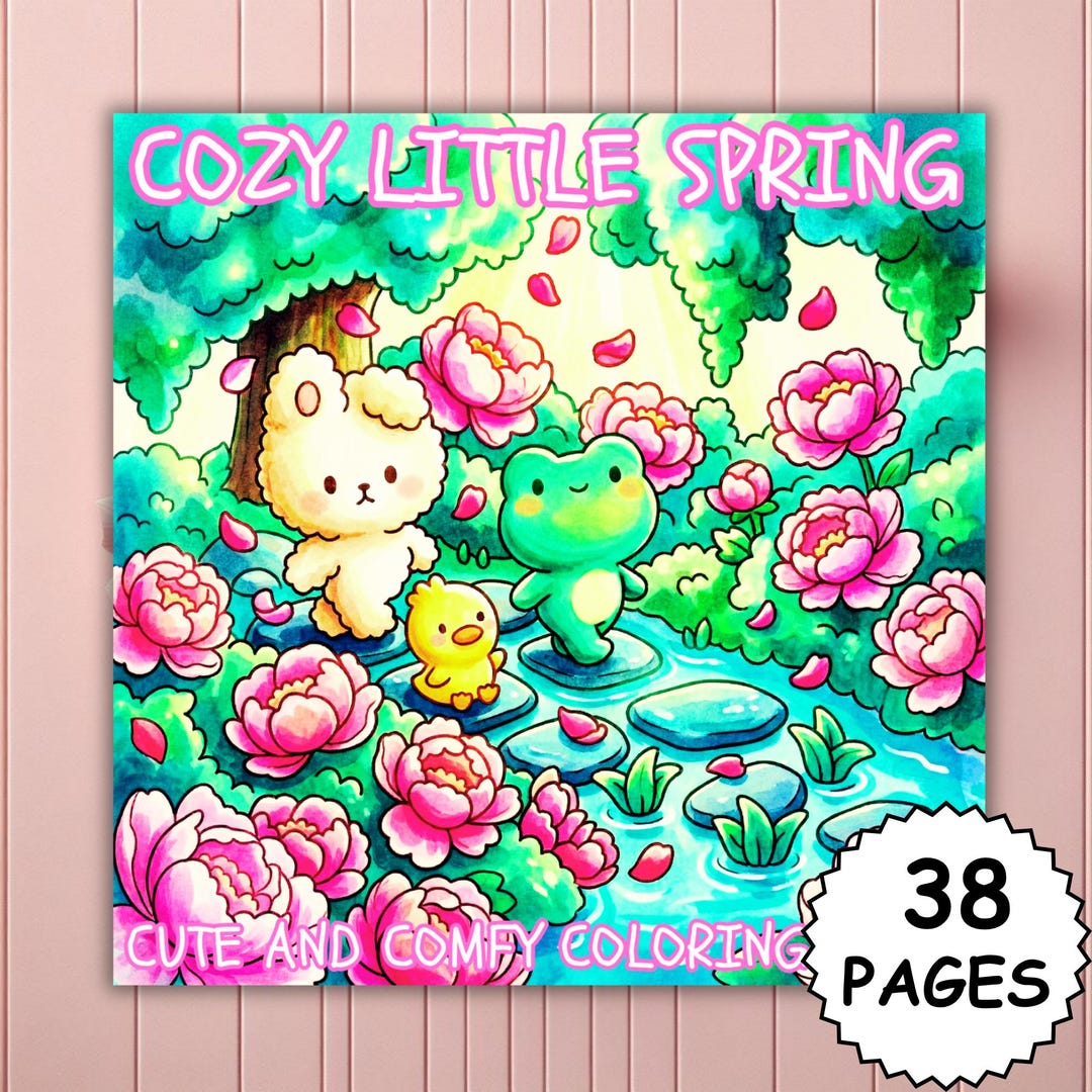 Cozy Little Spring Coloring Book Bold and Easy | Cute Spring Coloring ...