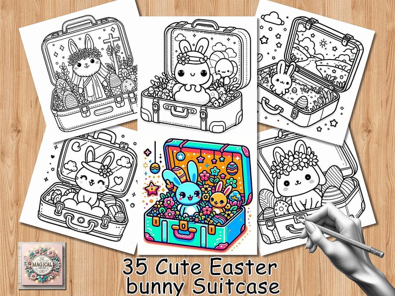Bold and Easy Coloring Pages, Cute Kawaii Easter Coloring Book, Cozy ...