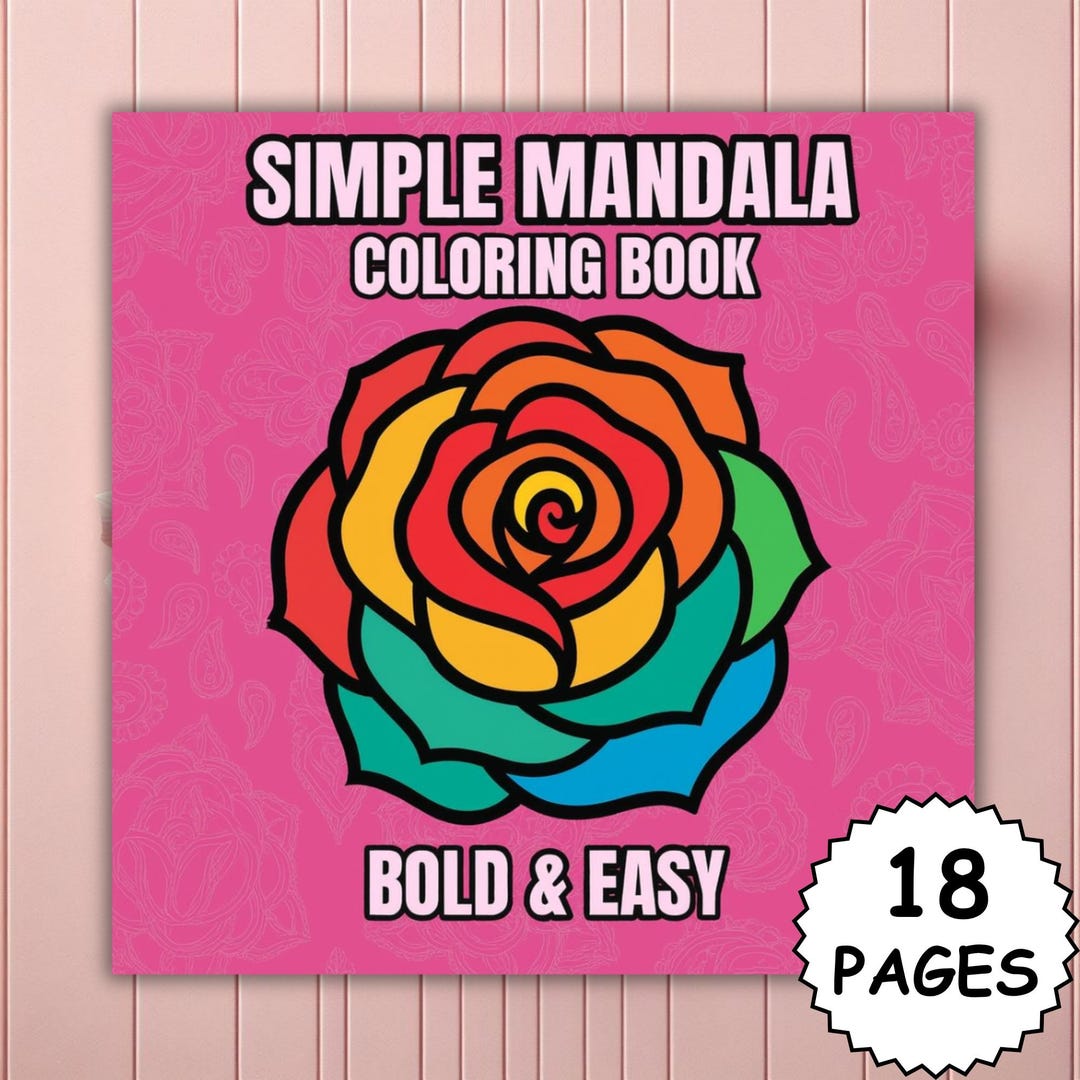 Simple Mandalas Bold and Easy Coloring Book for Adults - Relaxing ...