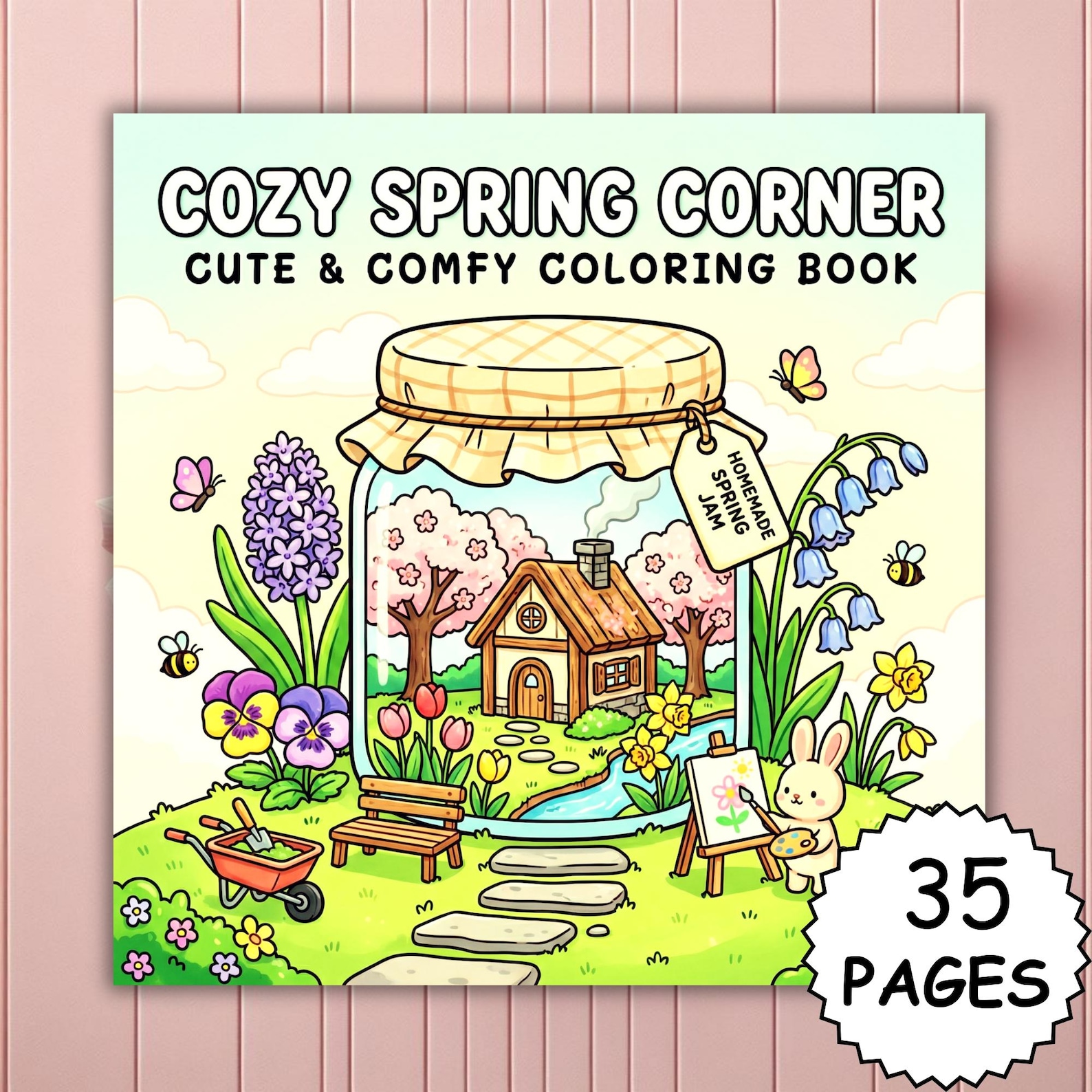 Cozy Spring Corner Coloring Book – 35 Bold and Easy Cute Cozy Pages ...