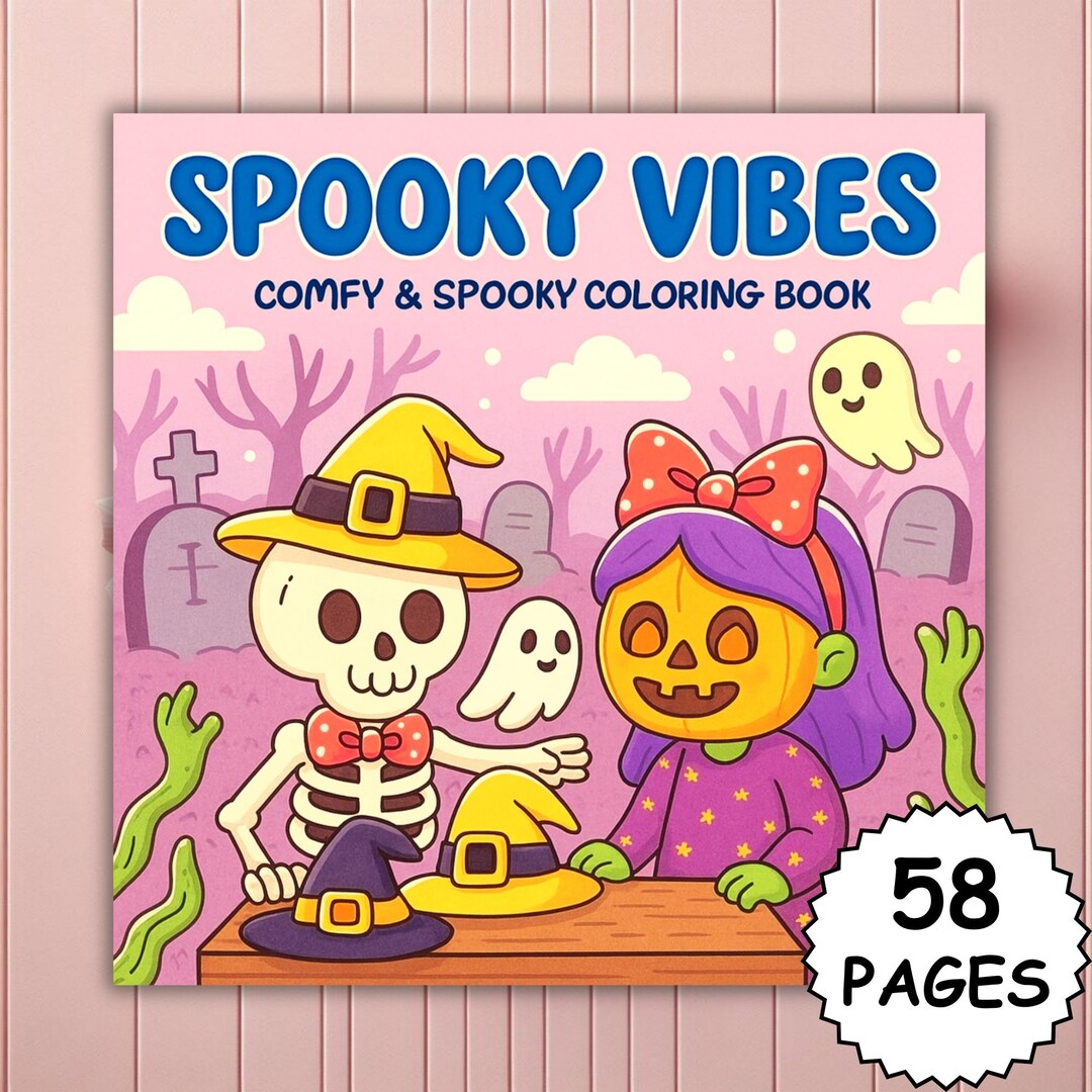 Spooky Vibes Bold and Easy Coloring Book for Adults - Cute Coco Wyo ...