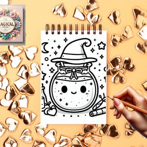 Bold and Easy Coloring Book, Cute Magic Potion Jar Coloring Pages ...
