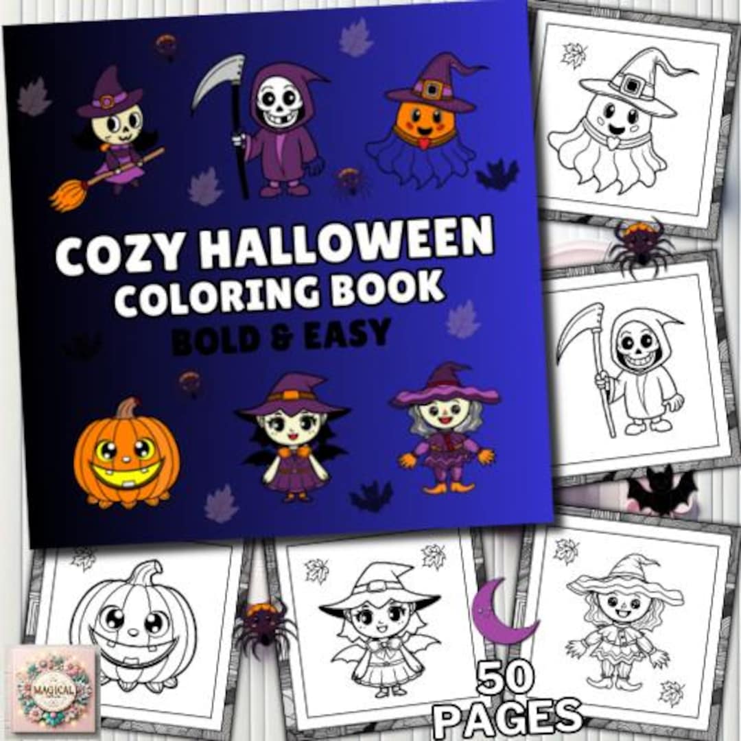 50 Cozy Halloween Coloring Pages, Cozy Fall Coloring Pages, Autumn ...