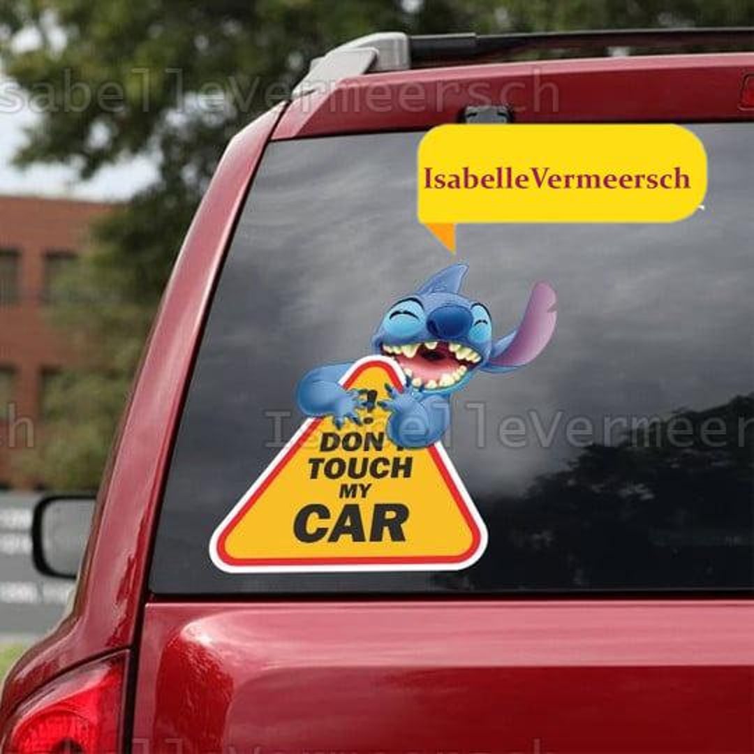 Stitch Sticker, Disney Character Car Decals, Stitch Don't Touch My Car ...