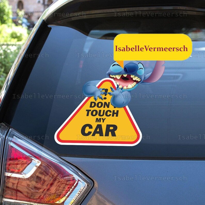 Stitch Sticker, Disney Character Car Decals, Stitch Don't Touch My Car ...