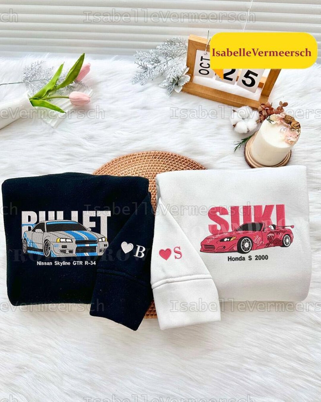 Suki and Bullet Embroidered Shirt, Custom Embroidered Car Hoodie ...