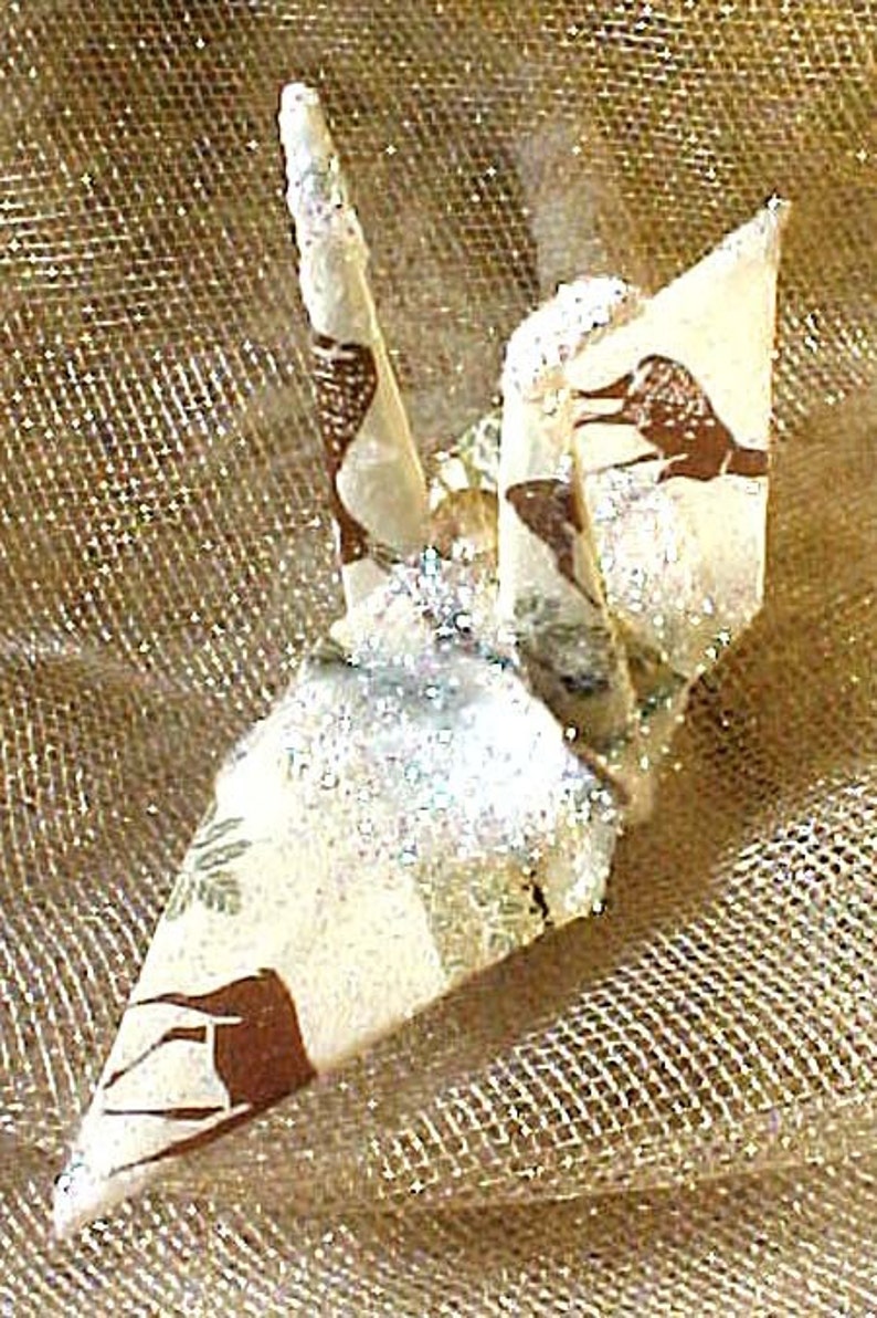 Cornucopia Peace Crane Christmas Ornament Wedding Cake Topper | Etsy