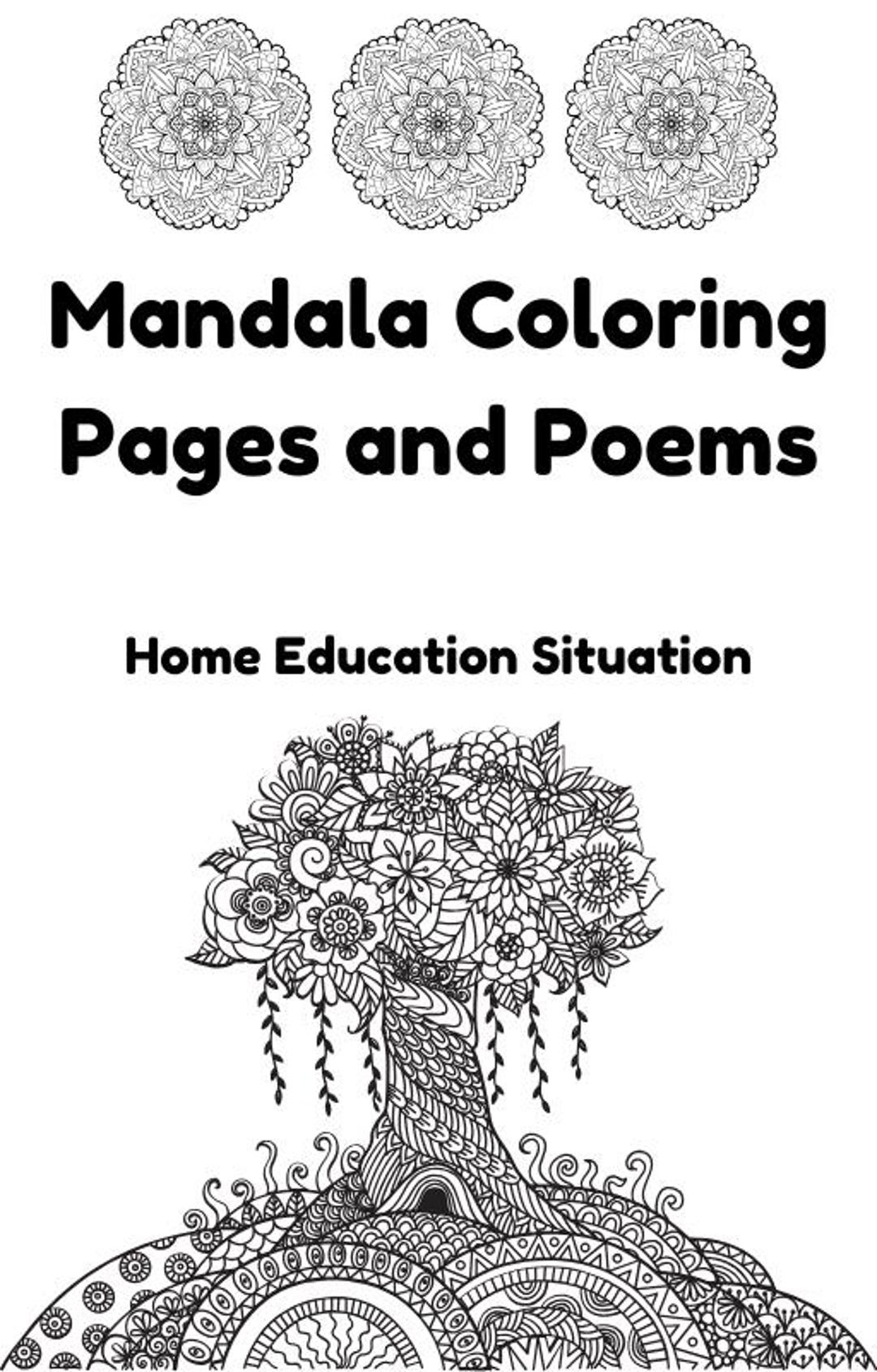 Mandala Coloring Pages With Poetry for 10 - 12 Year Olds - Etsy