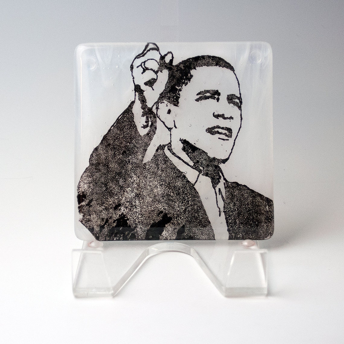 President Barack Obama Fused Glass Coaster President - Etsy