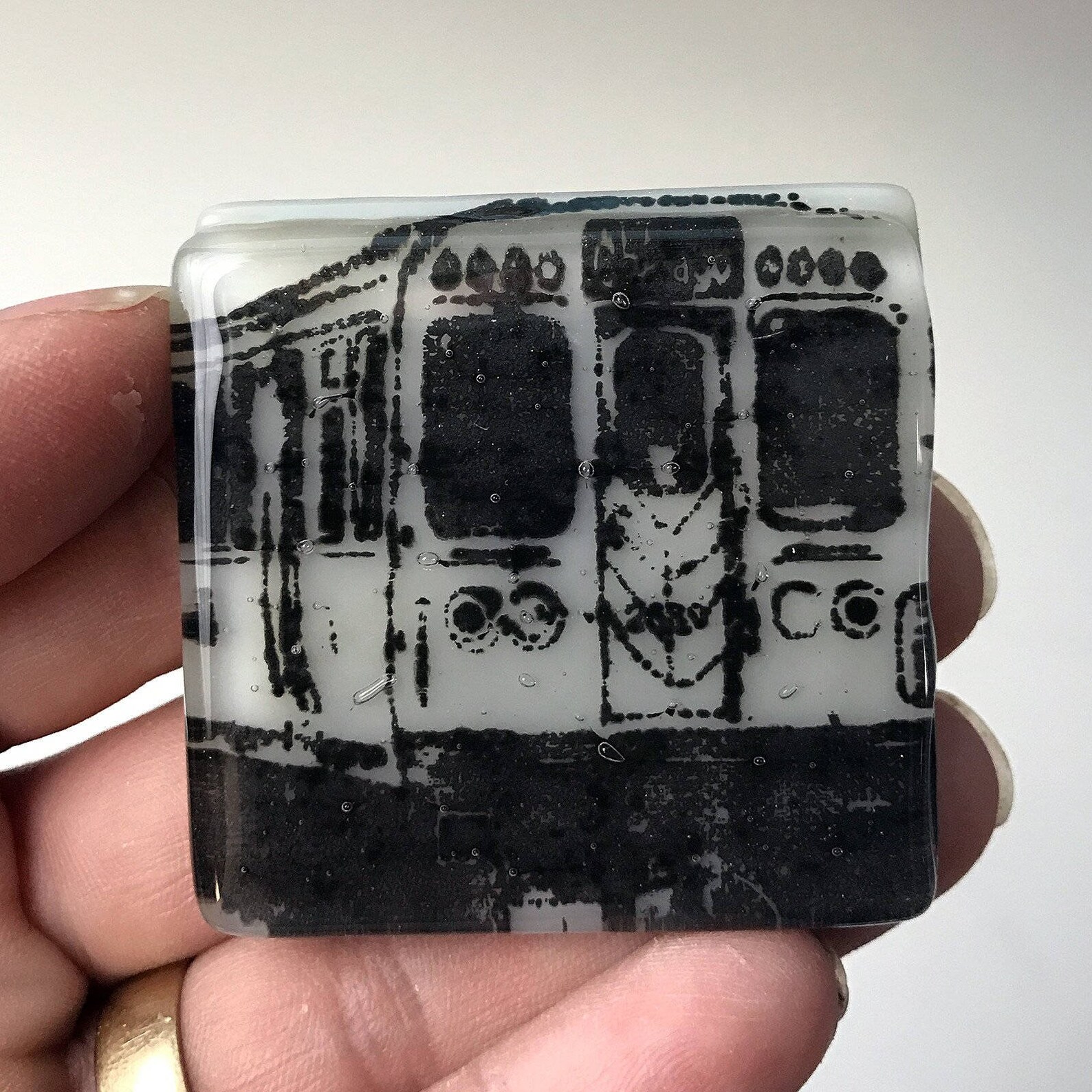 Chicago CTA Glass Magnet El Train Magnet Light Gray Glass - Etsy