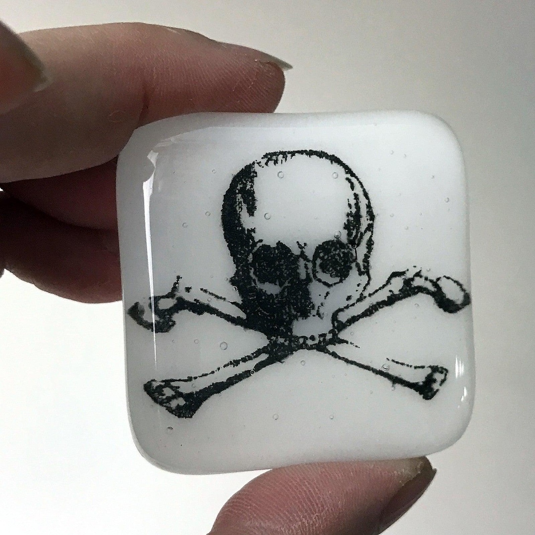 Skull Fused Glass Magnet - Etsy