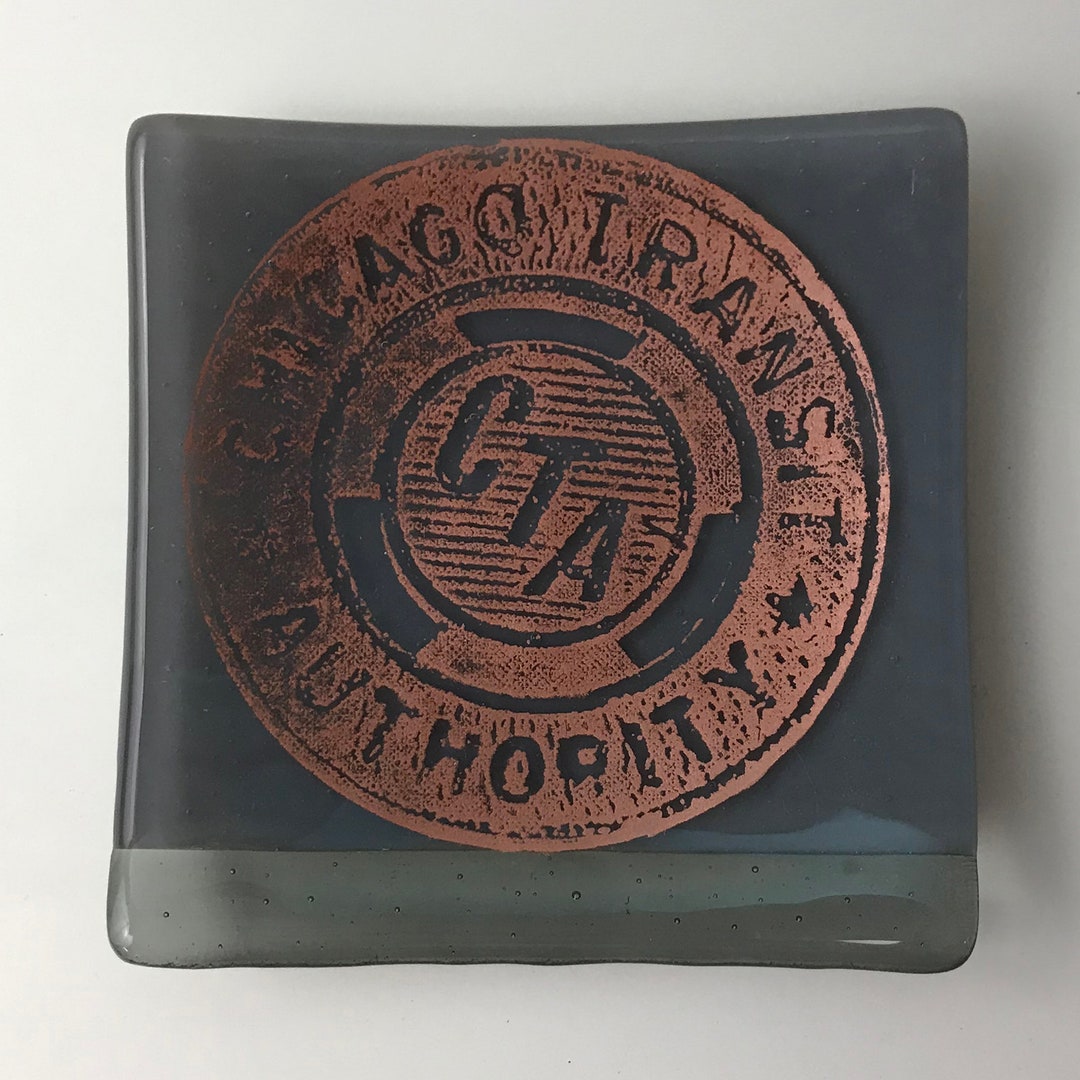 Chicago CTA Subway Vintage Token Fused Glass 4.5" Catch-all Dish - Etsy