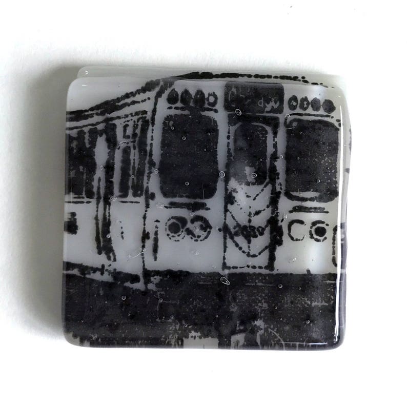 Chicago CTA Glass Magnet El Train Magnet Light Gray Glass - Etsy