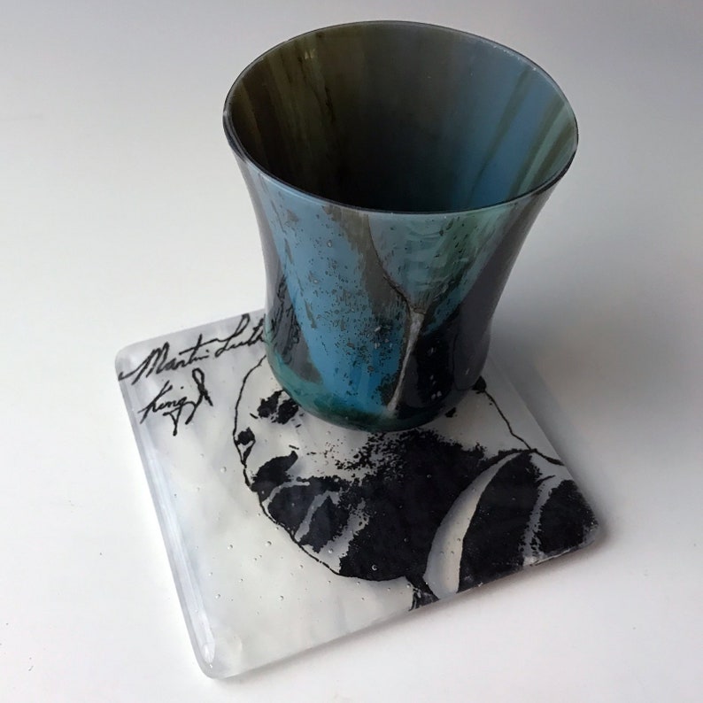 Martin Luther King Jr. Fused Glass Coaster Civil Rights | Etsy