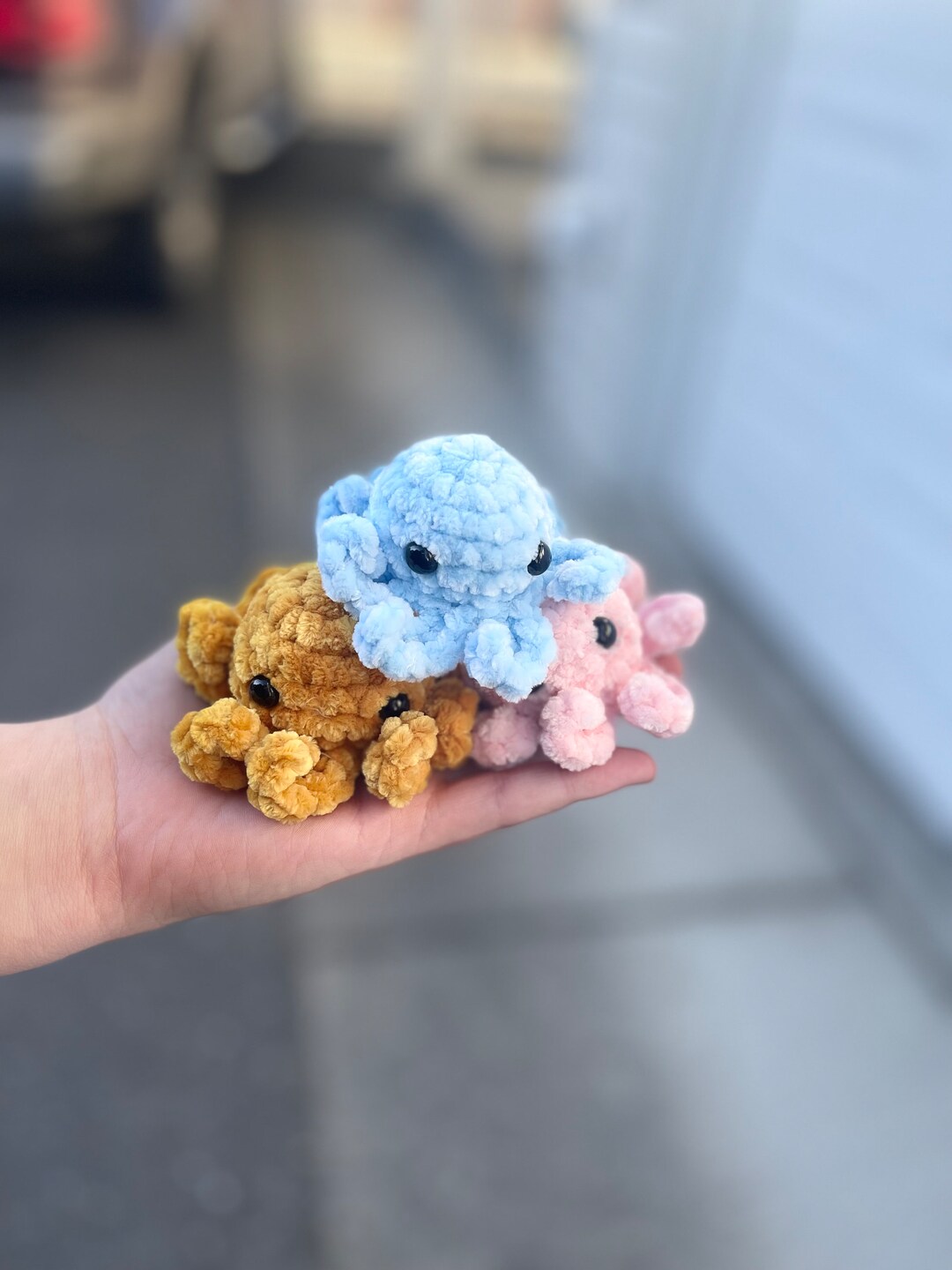 Mini Amigurumi Octopus Plushie Keychain Small Snuggle Toy Decorative ...