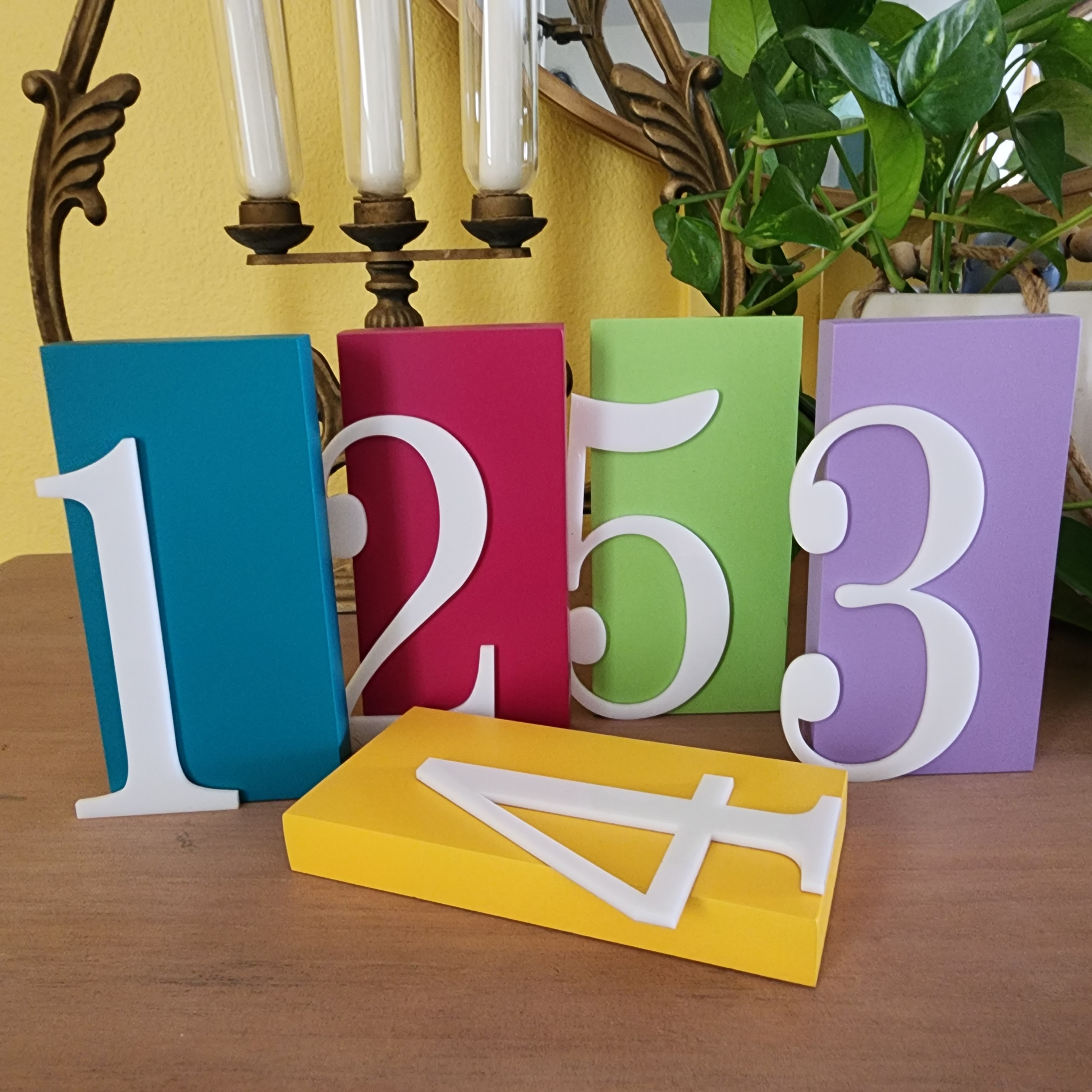 Colorful Wooden Table Numbers - Etsy UK
